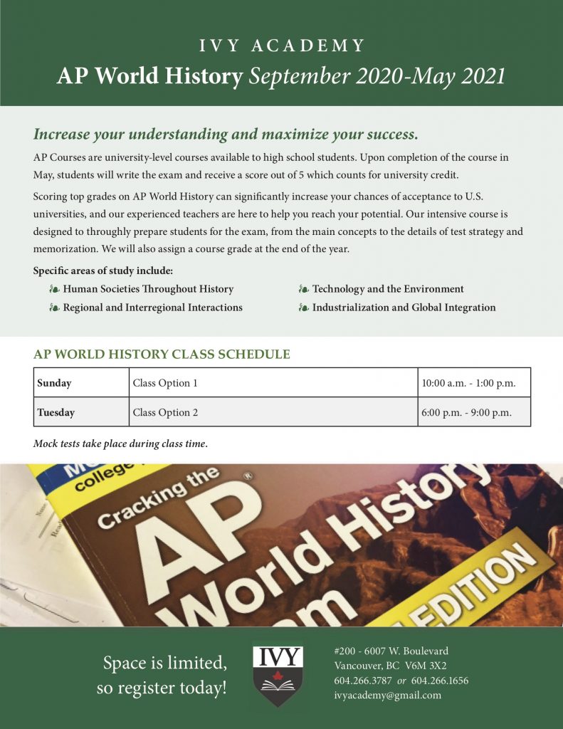 2020 AP World Hist flyer – The Ivy Academy