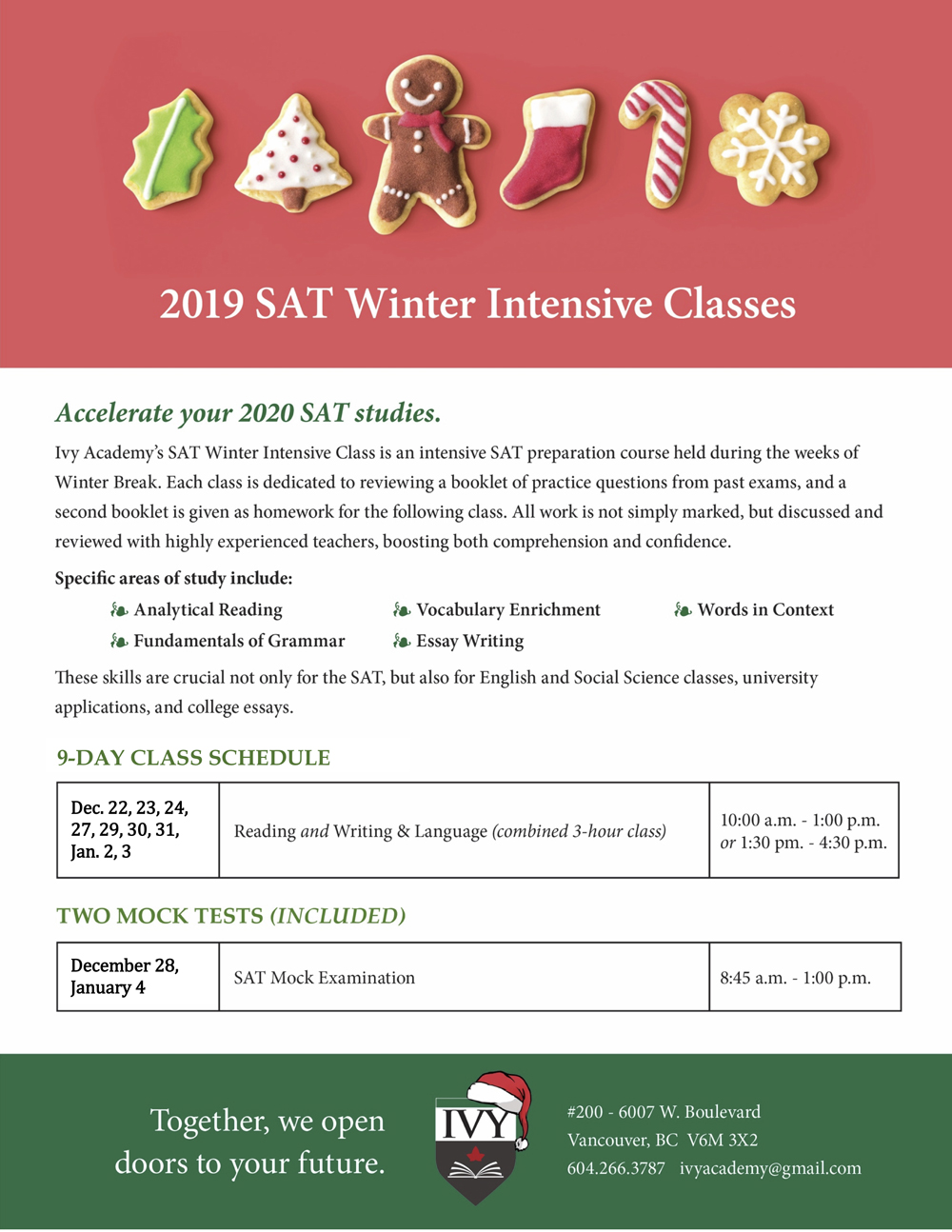 2019 Winter SAT Intensive Course – The Ivy Academy